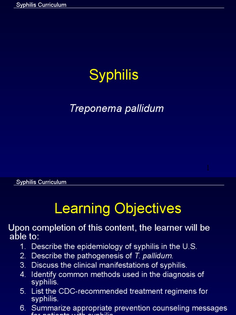 Syphilis Slides | PDF | Sexually Transmitted Infection | Congenital ...