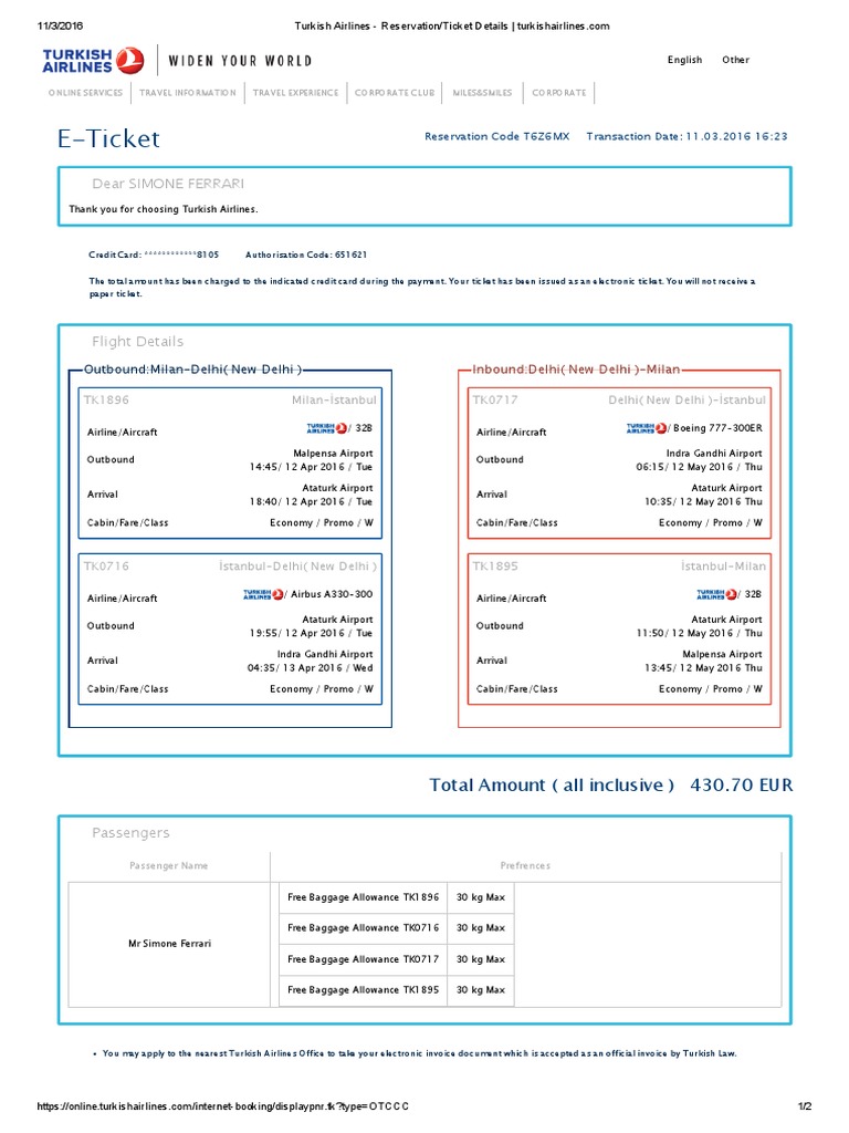 Turkish Airlines - Reservation | Airlines | Airport