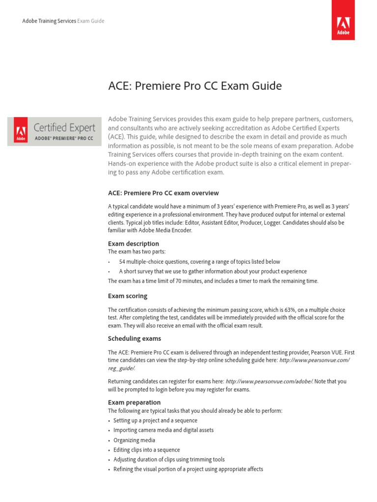 1 Adobe Certified Expert Exam Guide - de La Exam Preparation Pana La ...