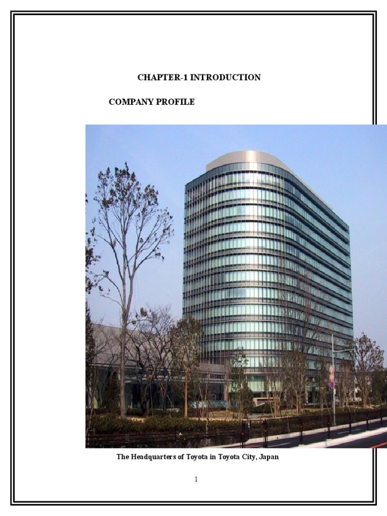 Chapter-1 Introduction Company Profile: The Headquarters of Toyota in ...