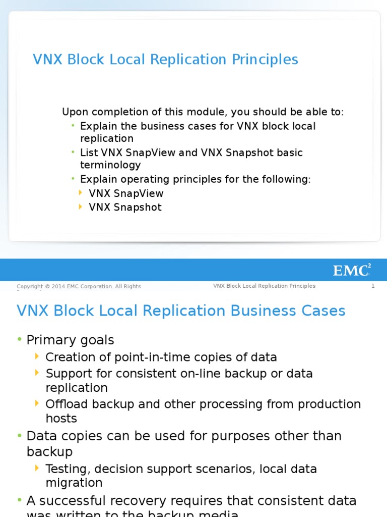 R MOD 10-VNX Block Local Replication Principles | PDF | Replication (Computing) | Computer Data ...