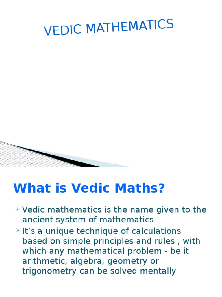 Vedic Mathematics Techniques Explained | PDF | Multiplication ...