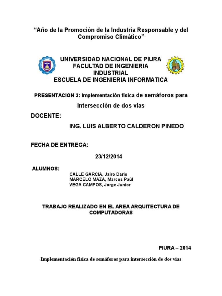 Proyecto de Implementacion de Simulacion de Un Semaforo | PDF