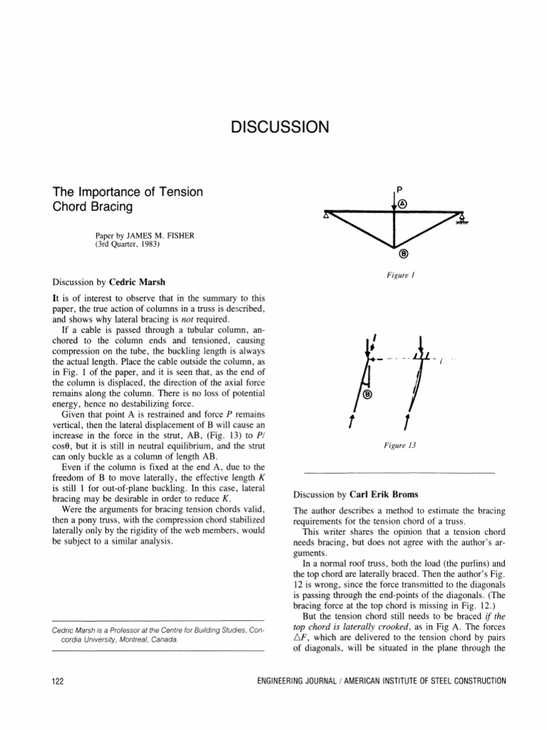 Discussion - The Importance of Tension Chord Bracing | PDF | Truss ...