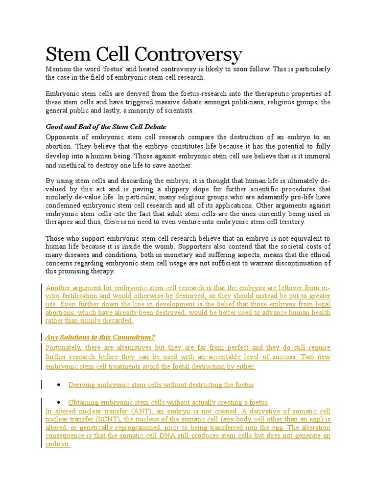 Navigating the Complex Ethical Debate Around Embryonic Stem Cell ...