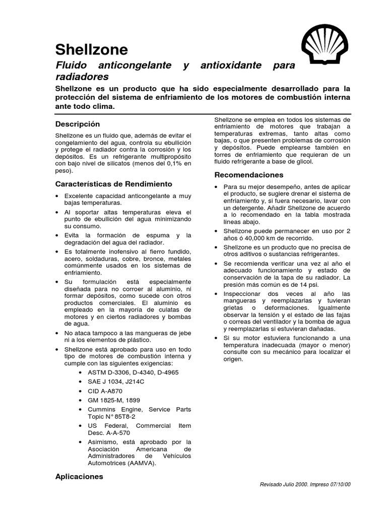 Shell Zone | PDF | Aluminio | Agua
