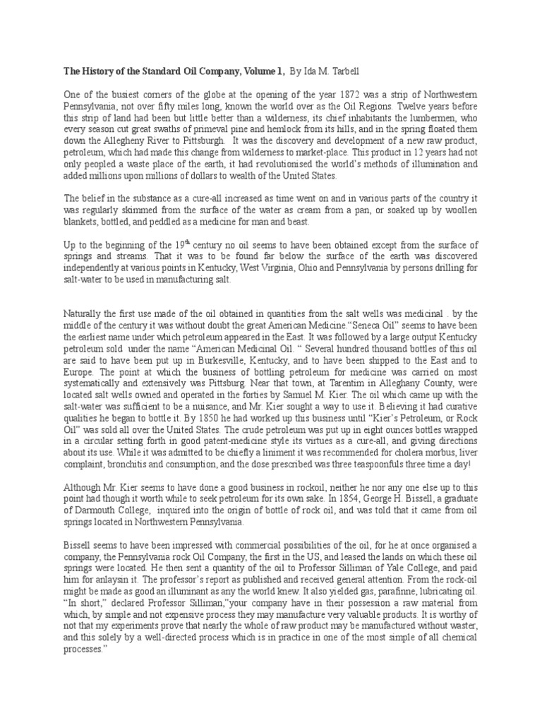 History of Standard Oil and early oil industry development | PDF ...