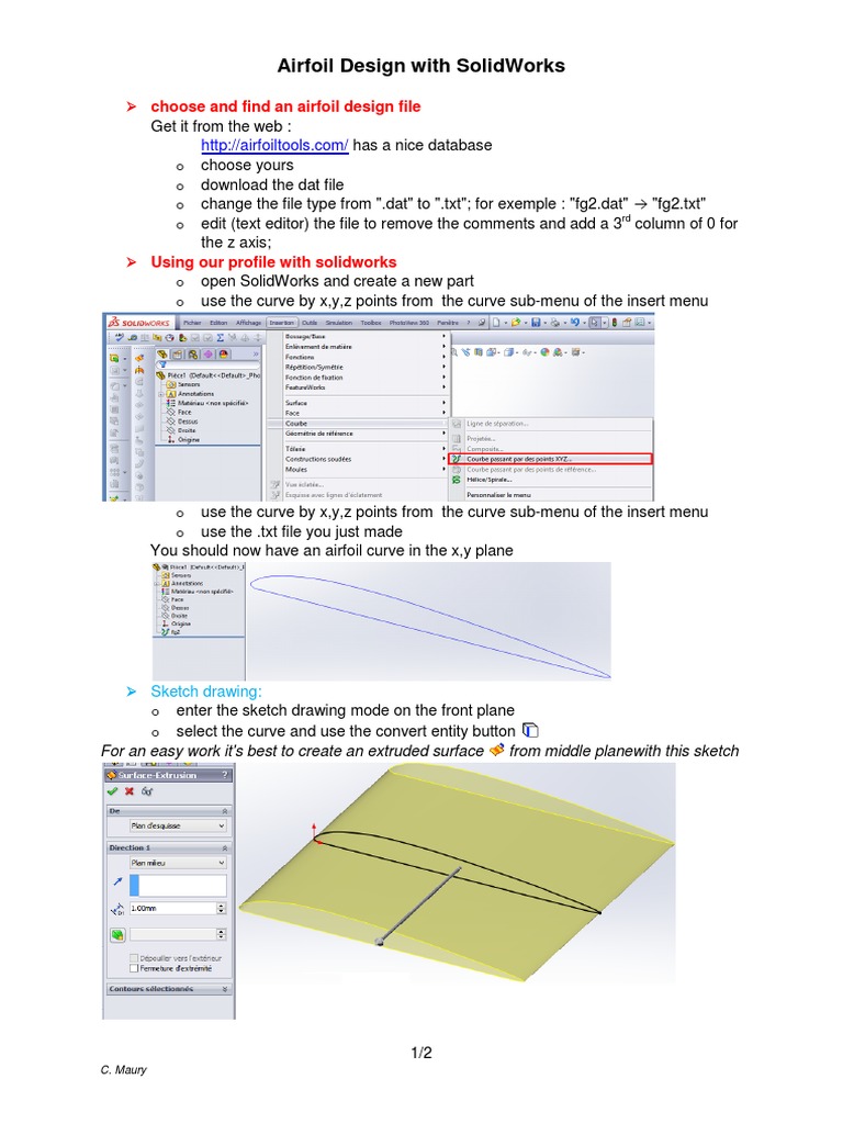 Airfoil Design With SolidWorks | PDF | Computing | Teaching Mathematics