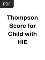 Thompson Score For HIE | PDF