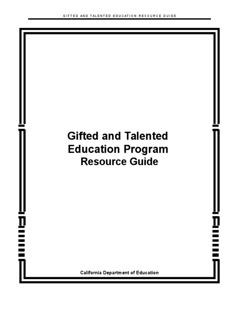 Gifted and Talented Education Program: Resource Guide | PDF ...