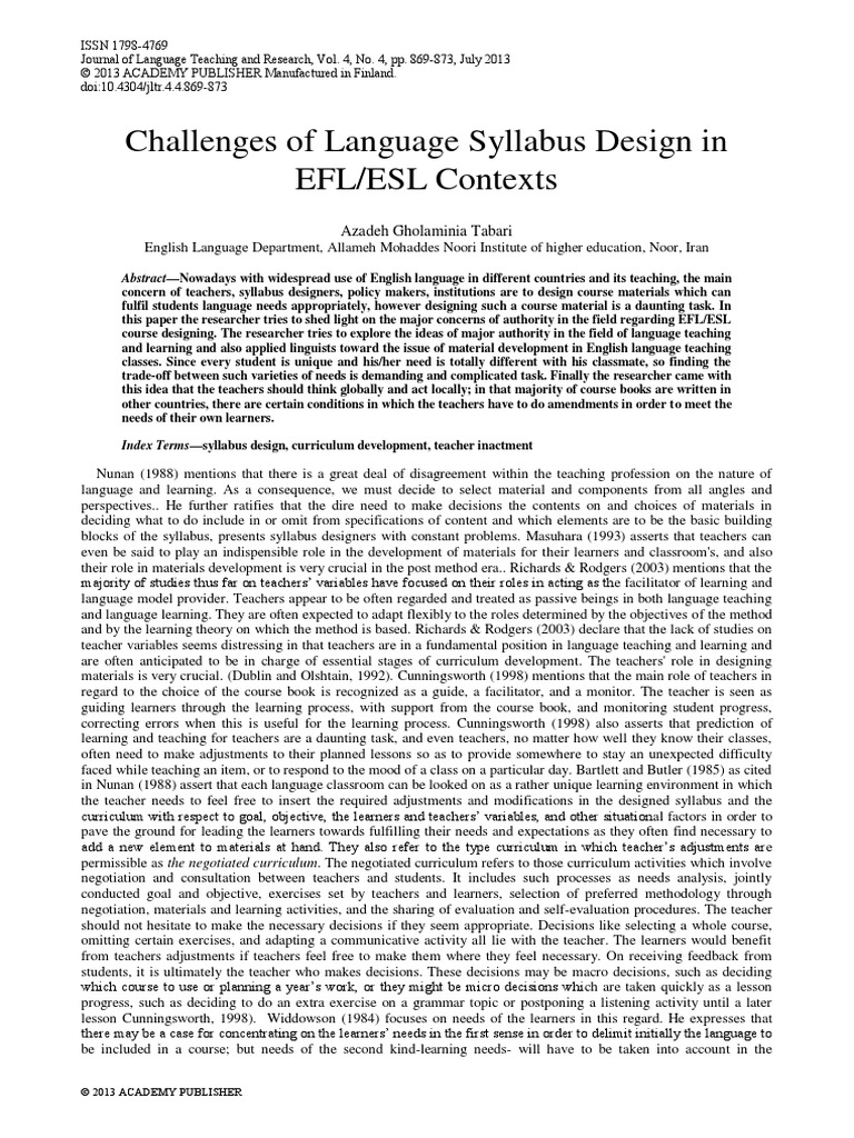 Challenges of Syllabus Design | PDF | Career & Growth