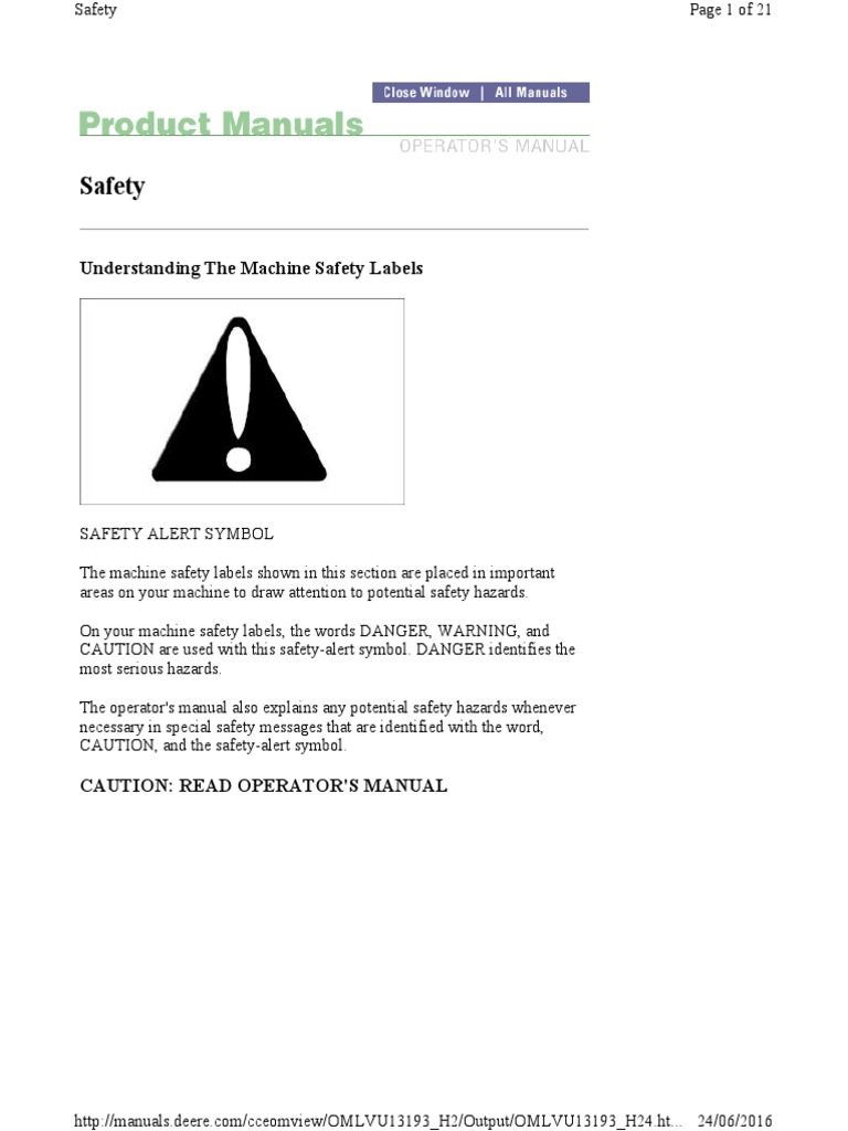 Safety: Understanding The Machine Safety Labels | PDF | Mower | Tire