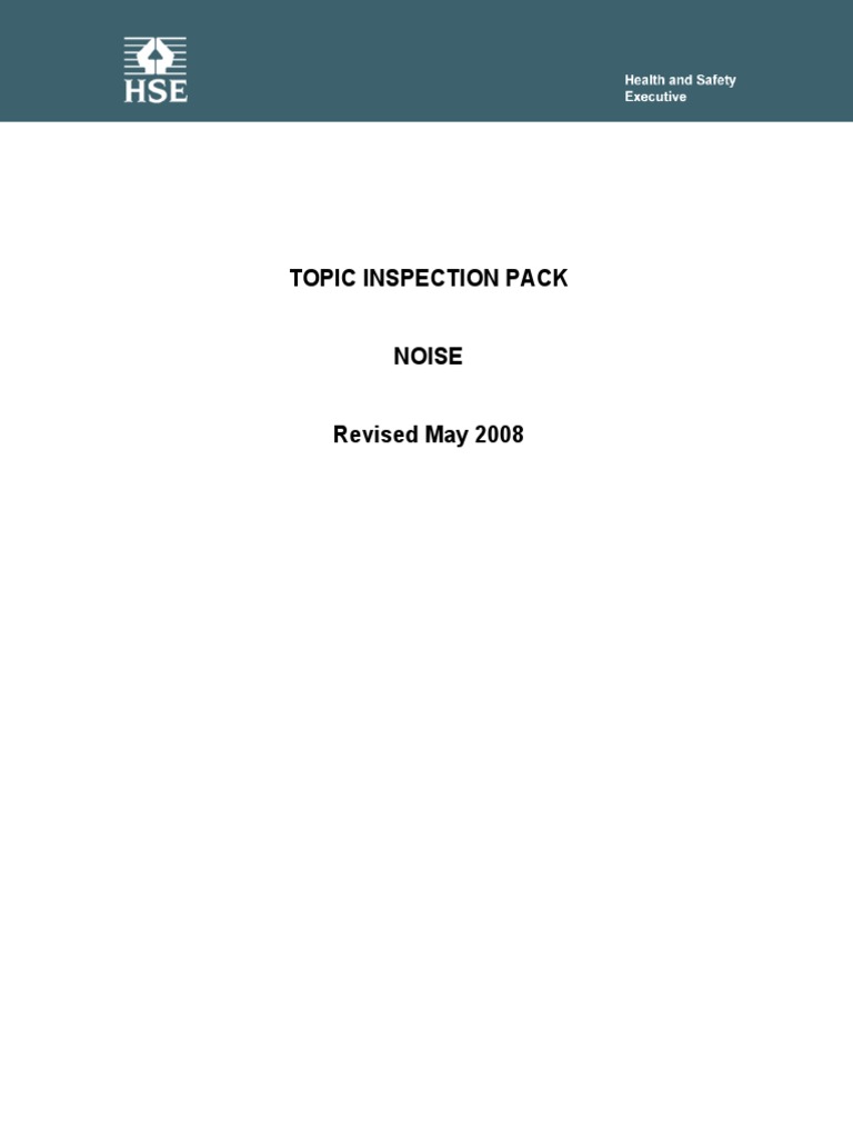 Topic Inspection Pack Noise Revised May 2008 | PDF | Noise | Hearing Loss