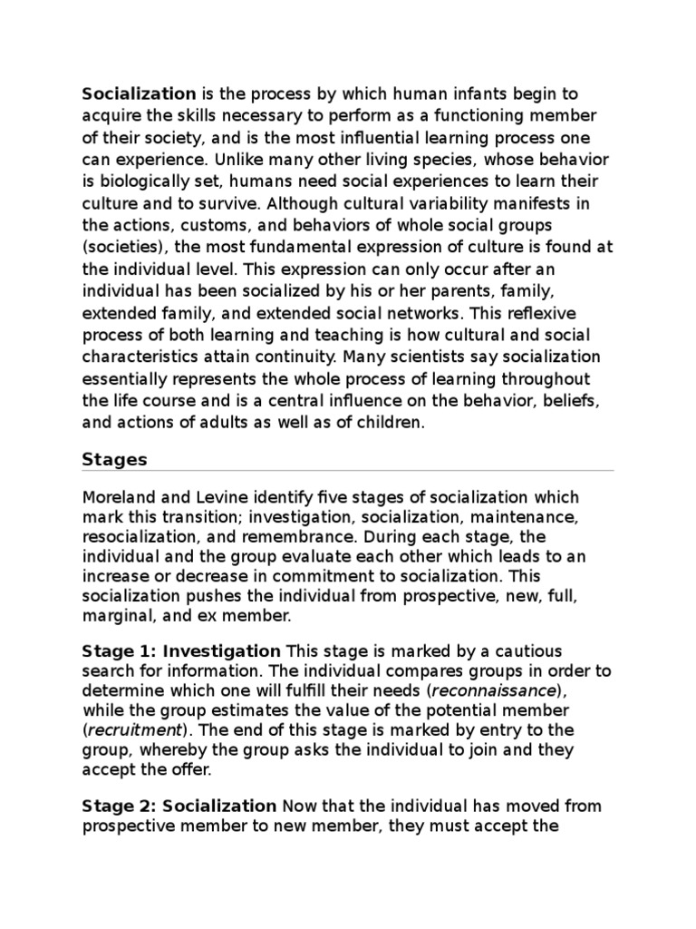 Socialization Report | PDF | Socialization | Obedience (Human Behavior)