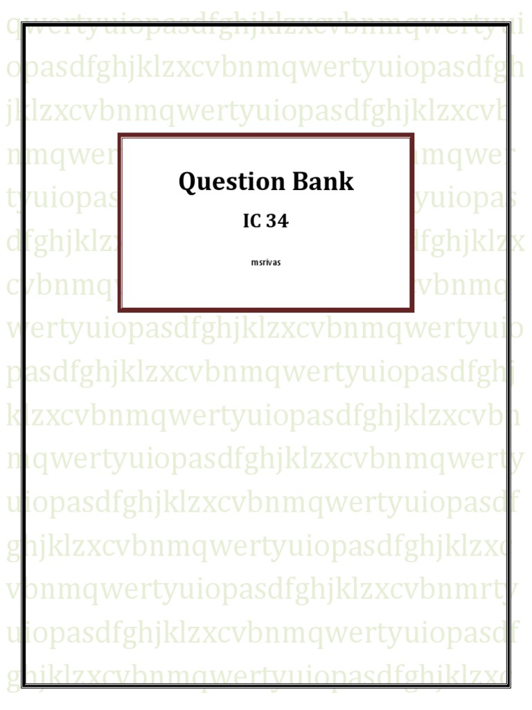 IC 34 Insurance Exam Question Bank | PDF | Insurance Broker | Insurance