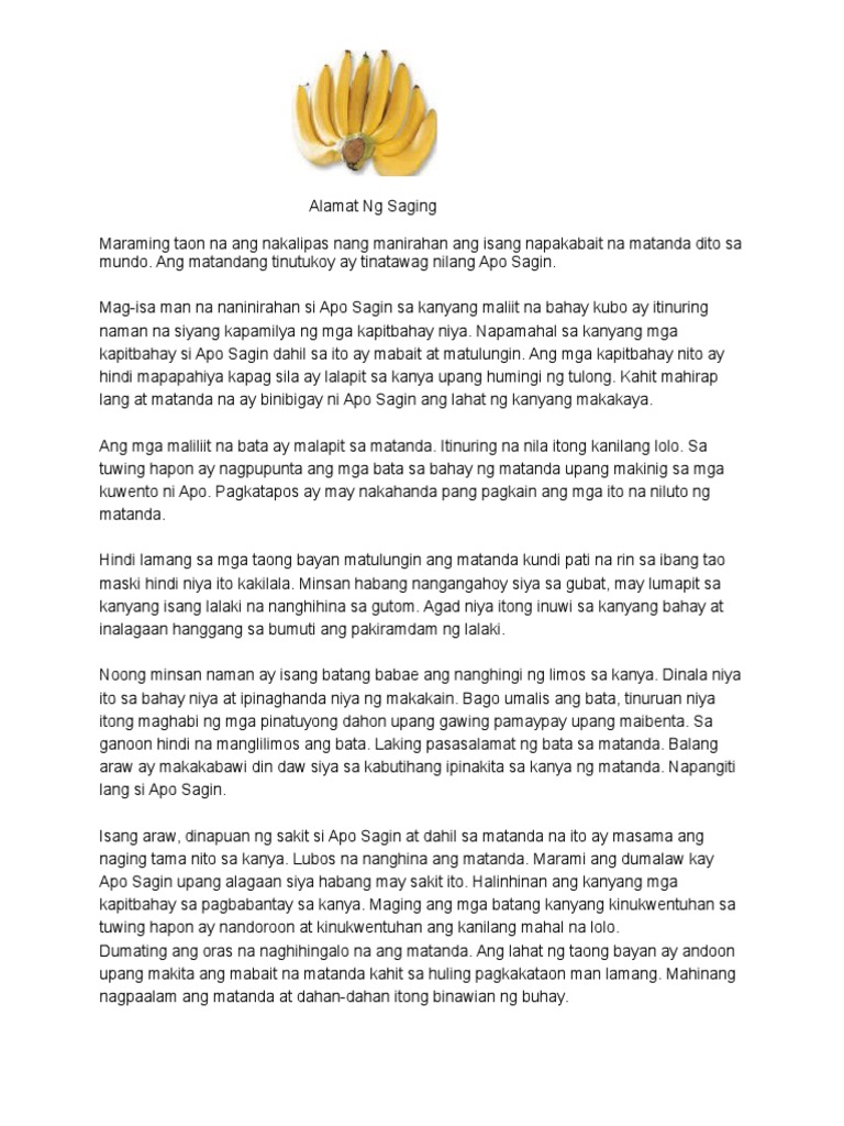 Alamat NG Saging | PDF