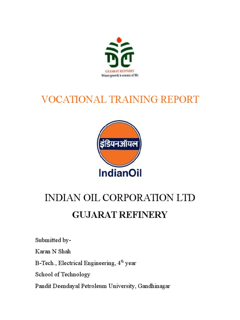 Vocational Training Report-IOCL | PDF | Fuels | Petroleum Industry