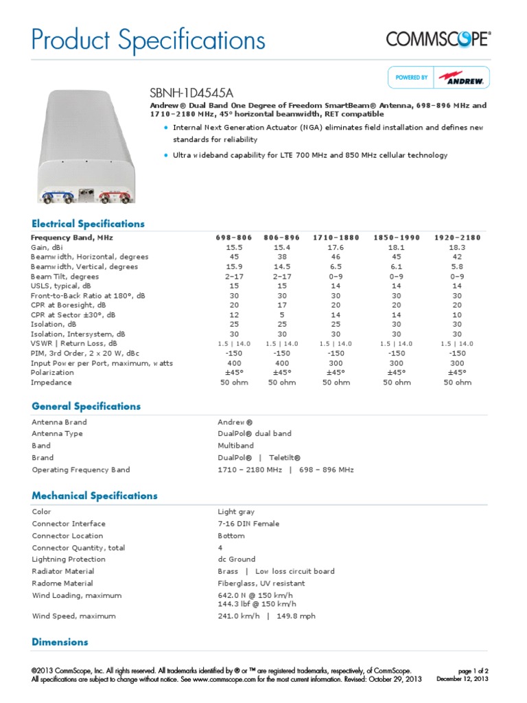 Product Specifications Product Specifications: SBNH SBNH - 1D4545A ...