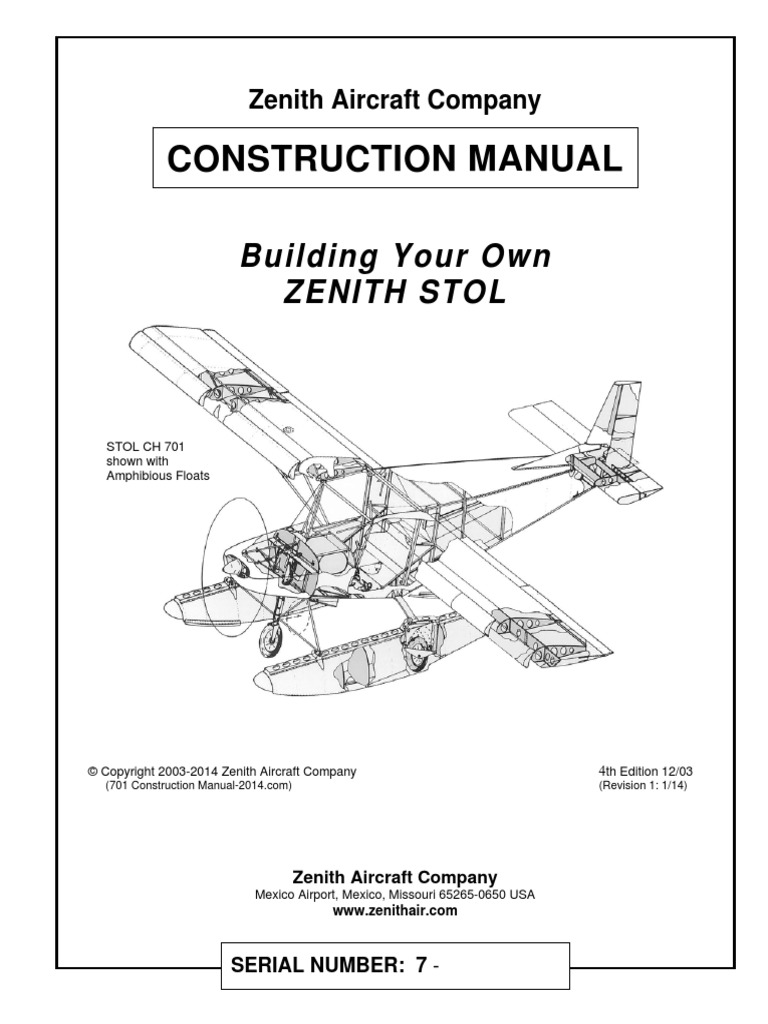 7-701 Construction Manual Intro | PDF | Rivet | Experimental Aircraft ...
