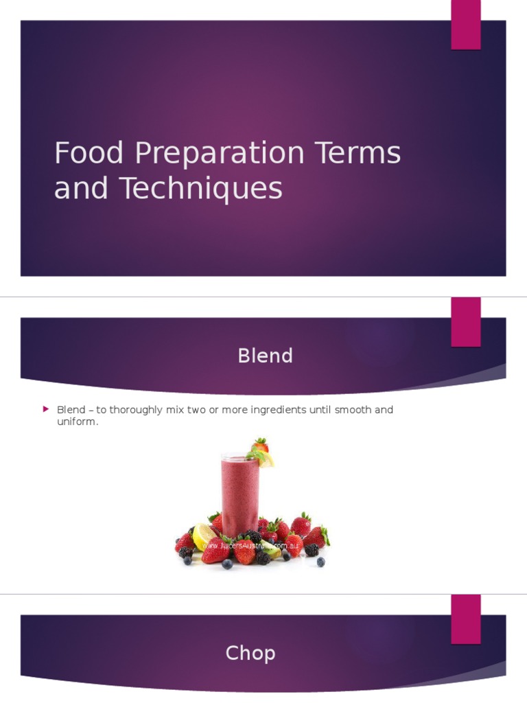 Food Preparation Terms and Techniques | PDF | Marination | Asian Cuisine