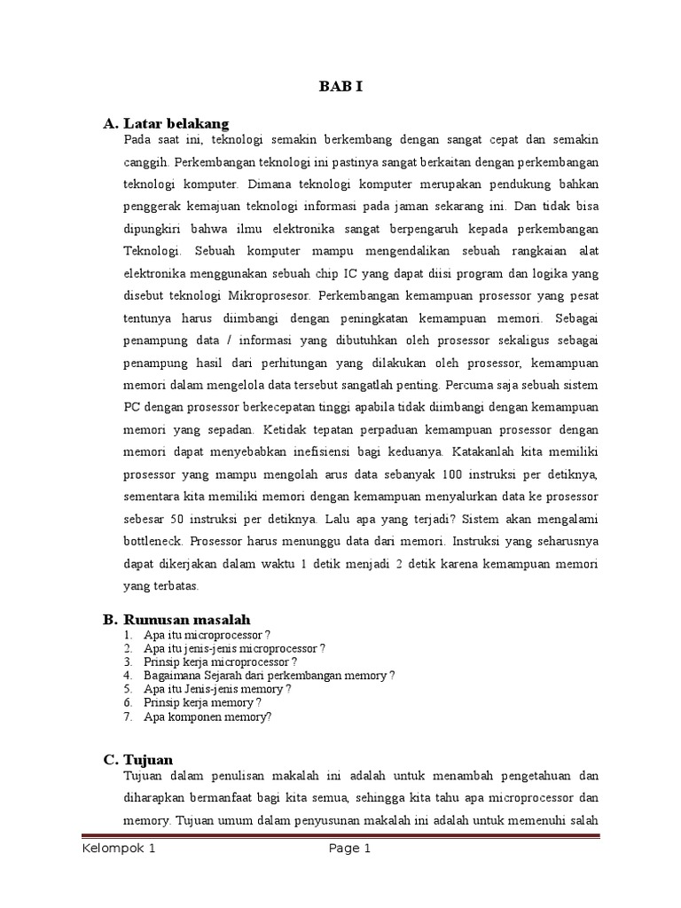 Materi Perkembangan Memory Dan Processor | PDF