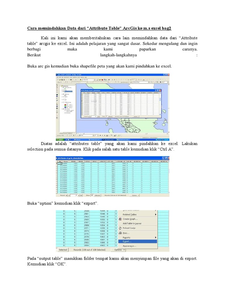 Cara Memindahkan Data Dari "Attribute Table" ArcGis Ke M.S Excel Bag2 | PDF | Komputer