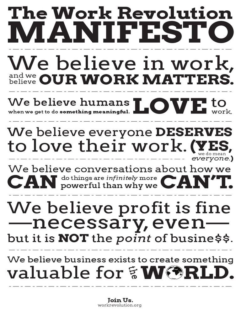 Work Revolution Manifesto: Meaningful Work | PDF | Self-Improvement