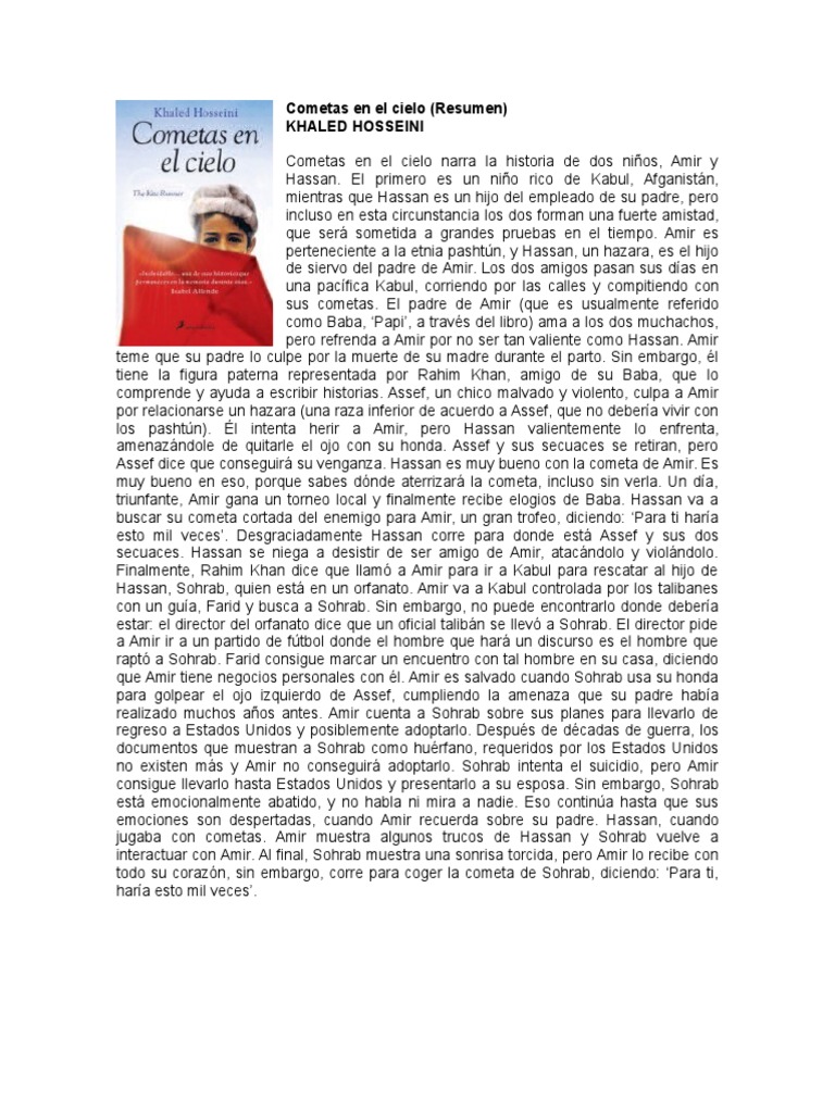 Cometas En El Cielo Resumen Pdf Kabul Ocio
