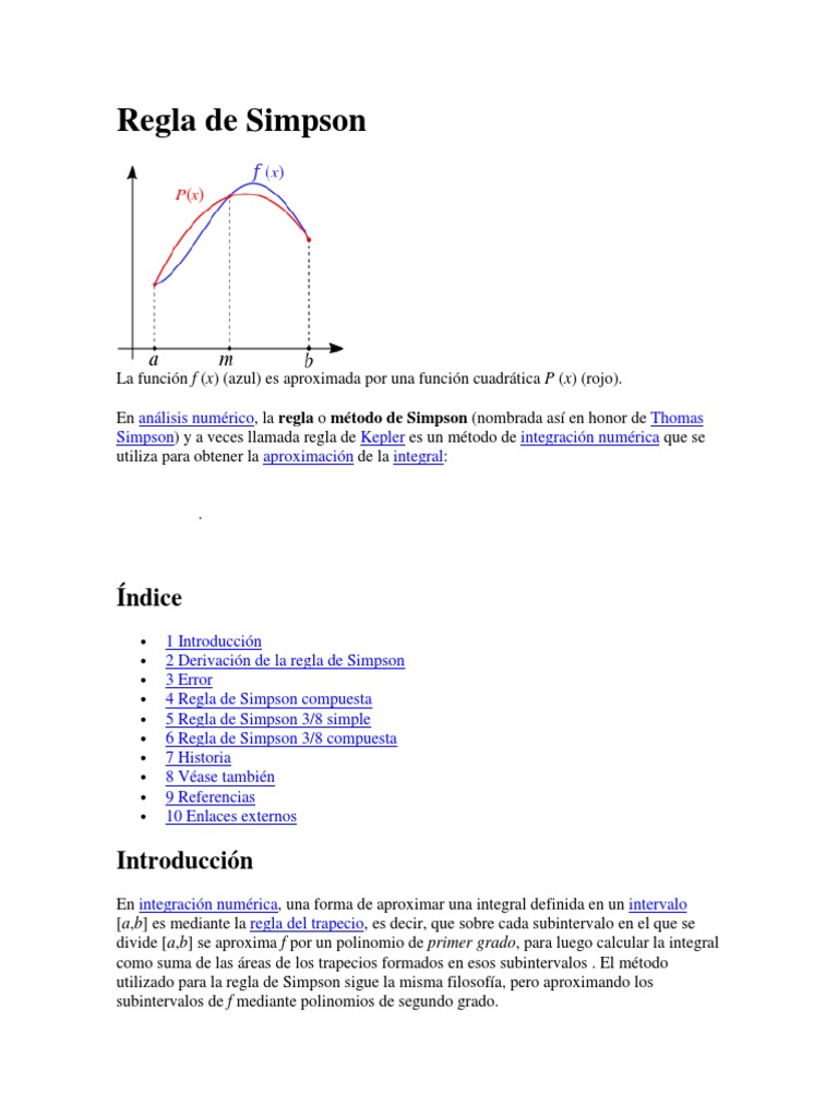 Regla de Simpson | PDF | Matemáticas Aplicadas | Matemáticas discretas