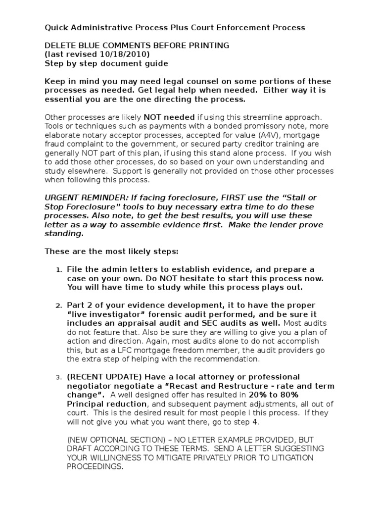 Quick Administrative Process Plus Court Enforcement Process | PDF ...