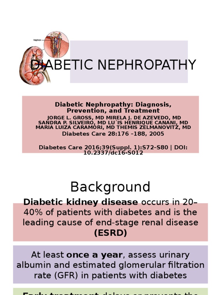 Diabetic Nephropathy: Diagnosis & Treatment | PDF | Chronic Kidney ...