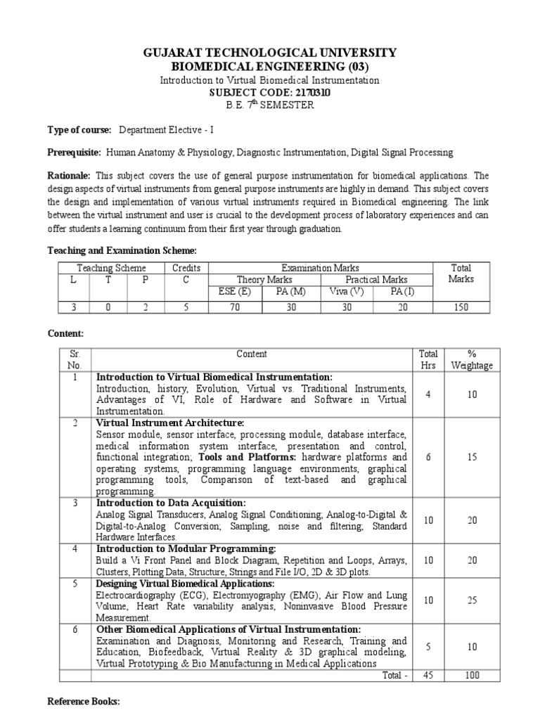 Introduction To Virtual Biomedical Instrumentation | PDF | Virtual ...
