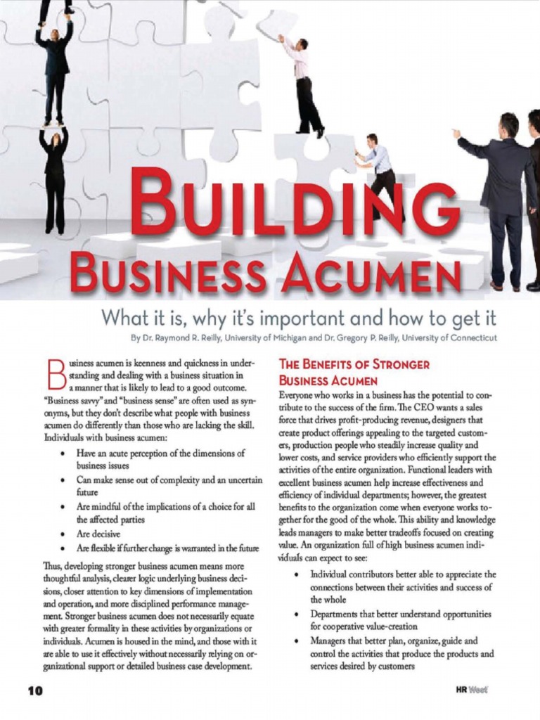 Reilly Building Business Acumen Hrwest1209 | PDF | Business | Economies