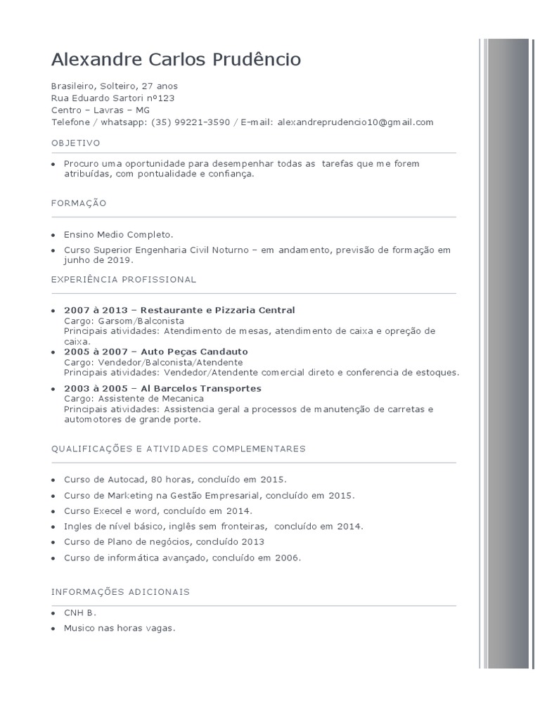 Curriculum Alexandre | PDF