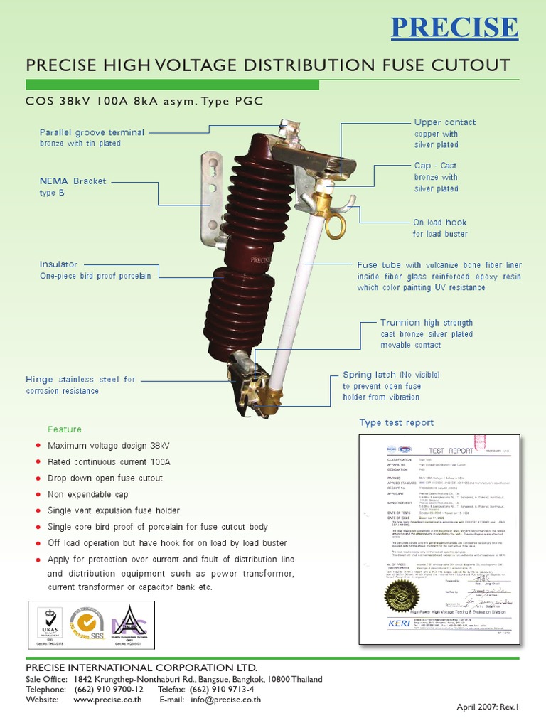 Fco - Precise | PDF | Fuse (Electrical) | Insulator (Electricity)