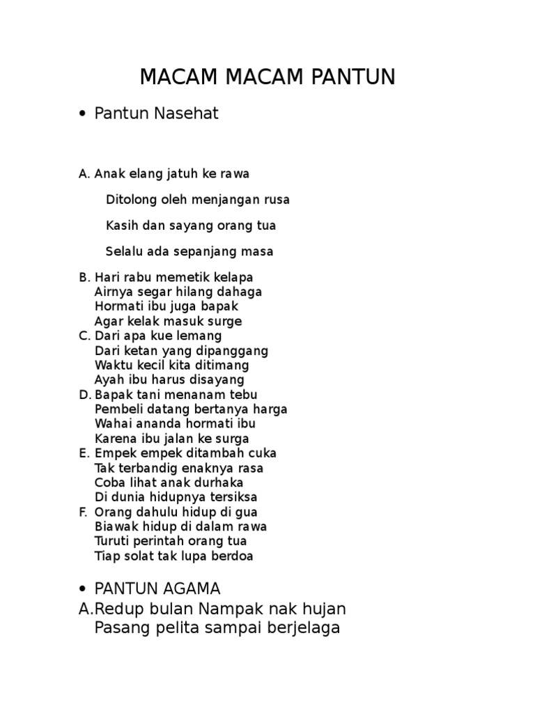 Macam Macam Pantun | PDF