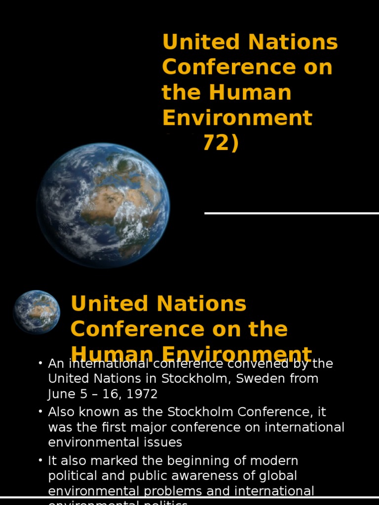 1972 Stockholm Conference on Environment | PDF | United Nations ...