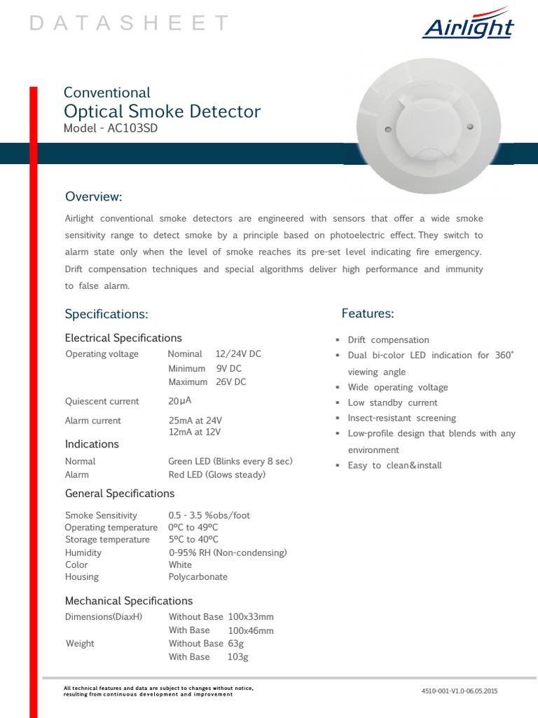 Conventional Optical Smoke Detector | PDF | Measuring Instrument ...