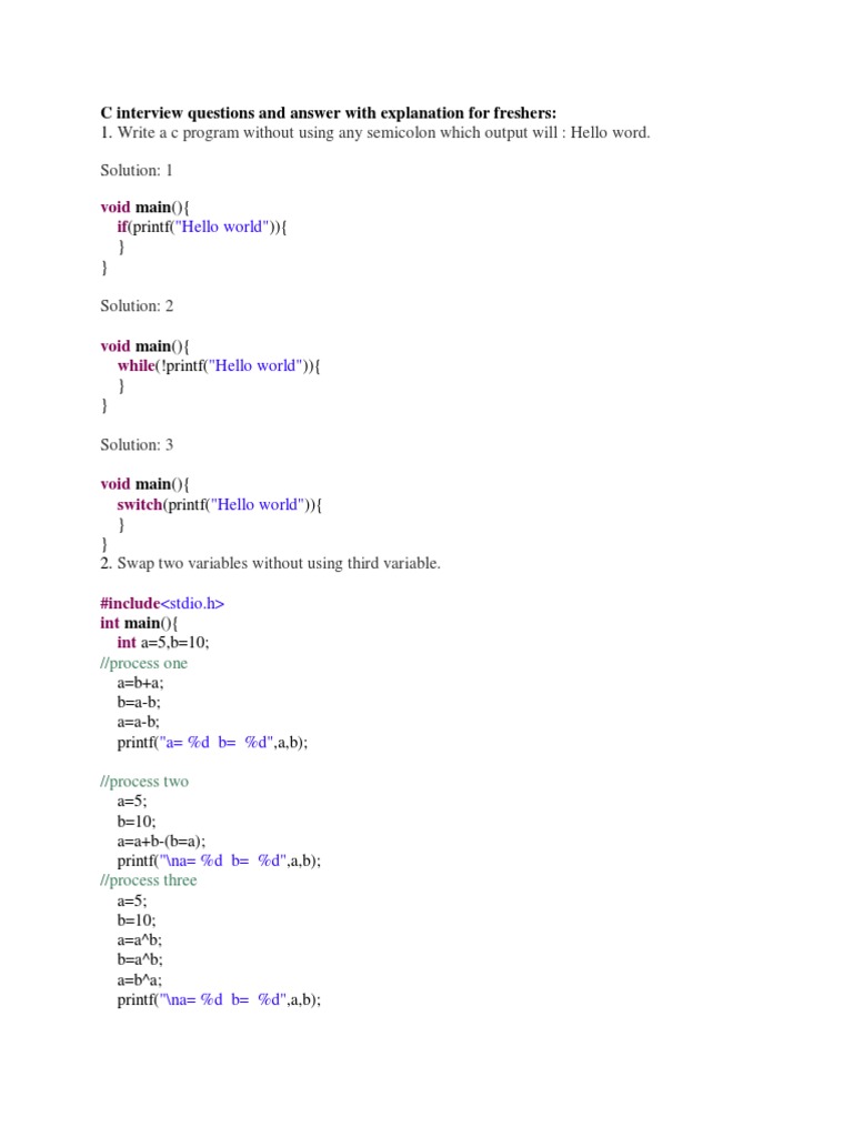 Important Questions Pdf Pointer Computer Programming C Programming Language