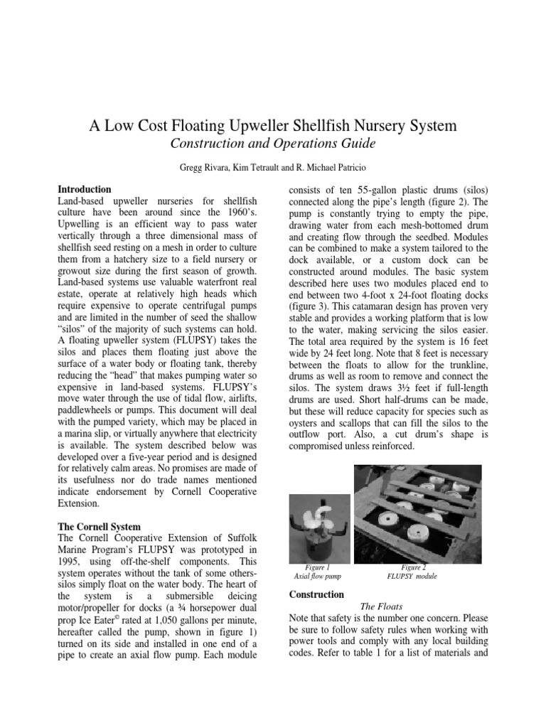 A Low Cost Floating Upweller Shellfish Nursery System | Download Free ...
