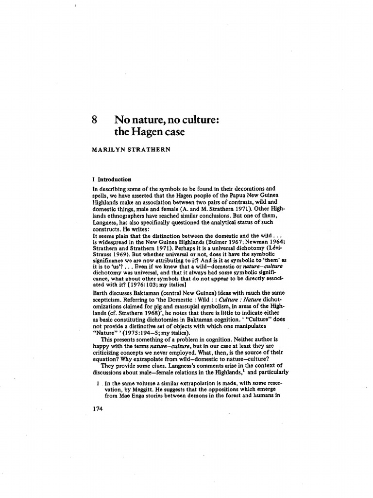 Marilyn Strathern - No Nature, No Culture | PDF