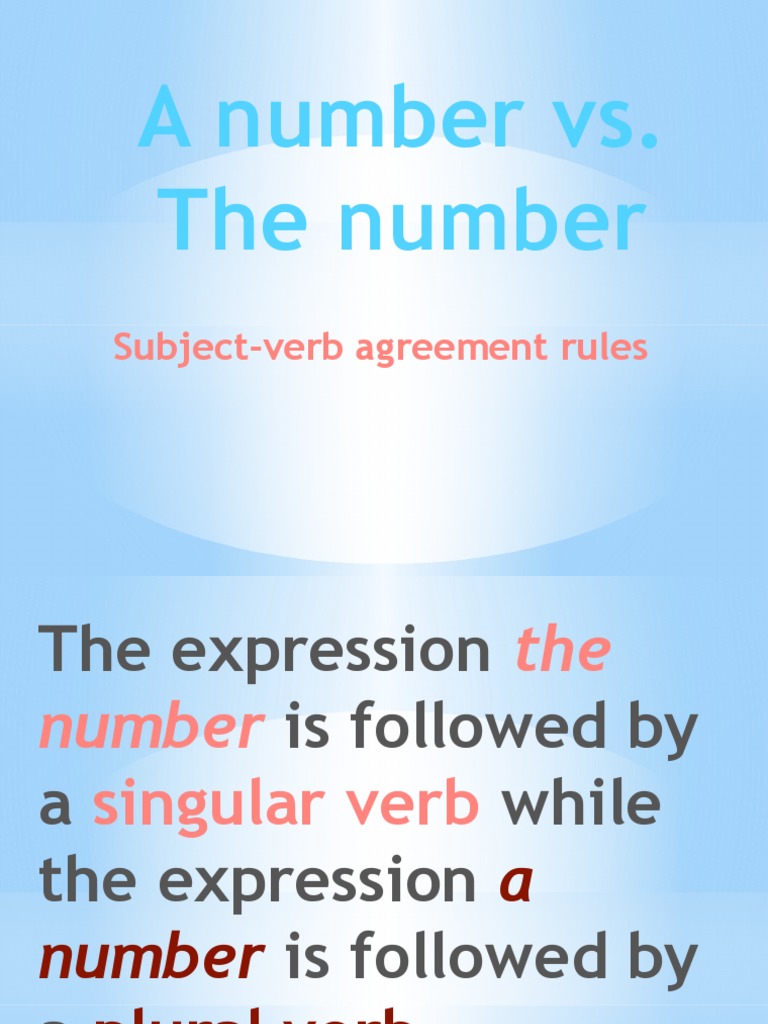 A Number Vs The Number SVA Rule | PDF | Language Arts & Discipline