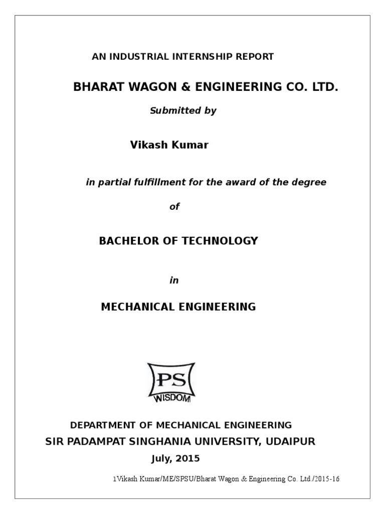 Internship Report Format | PDF | Boiler | Sustainable Technologies