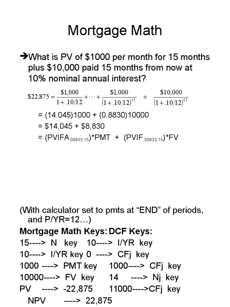 Mortgage Math | Download Free PDF | Yield (Finance) | Loans