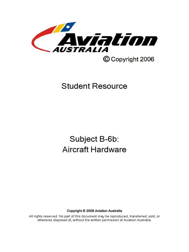 B-6b Aircraft Hardware Student Resource | PDF | Screw | Nut (Hardware)