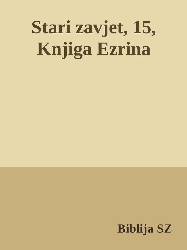 Stari Zavjet, 15, Knjiga Ezrina | PDF