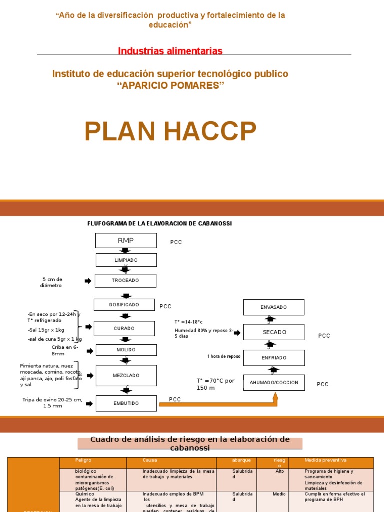 Diapositiva de Plan Haccp | Análisis de Riesgo y Puntos Críticos de ...