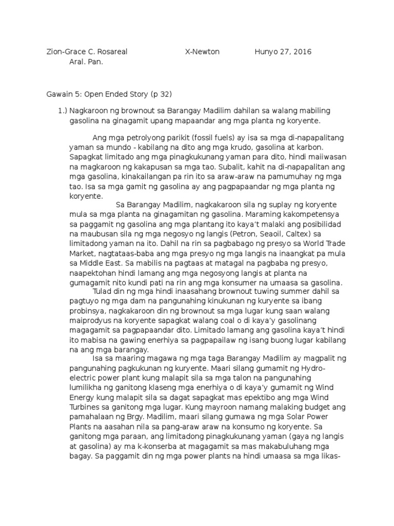 Open Ended Story | PDF