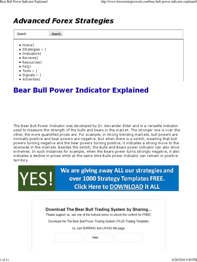 Bear Bull Power Indicator Explained | Download Free PDF | Market Trend ...