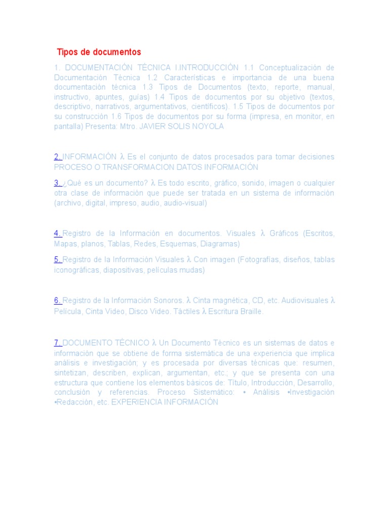 Tipos de Documentos | PDF | Archivo de computadora | Directorio ...